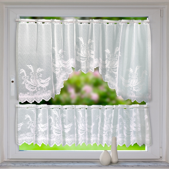 Gardinen-Set "Gänse" weiß, 2-tlg. | 3PAGEN