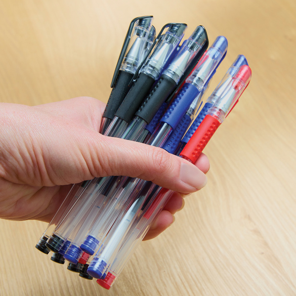 Gelschreiber-Set 15-tlg. schwarz, rot, blau | 3PAGEN