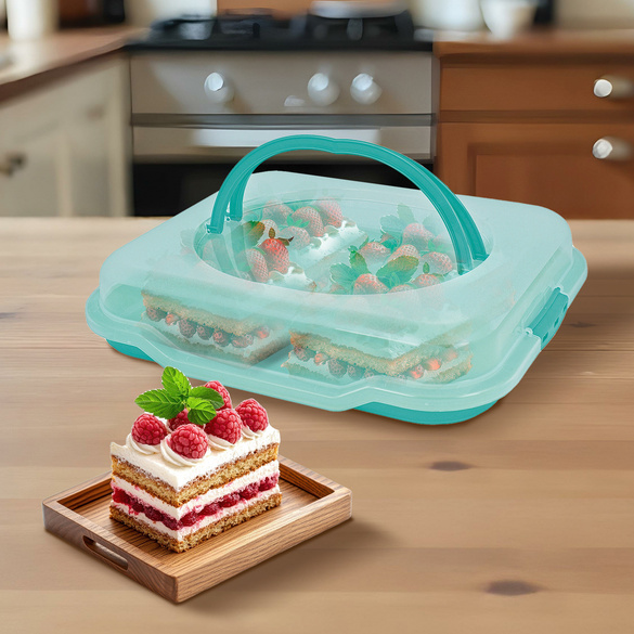 Kuchen-Transportbox "Party-Butler" türkis GIES | 3PAGEN