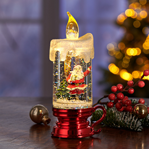 LED Glitter Kerze Santa | 3PAGEN