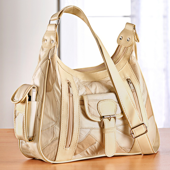Ledertasche "Patchwork" beige | 3PAGEN