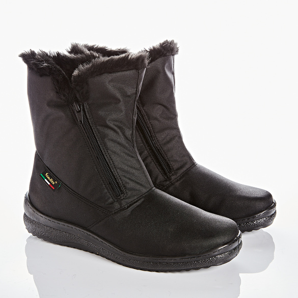 Samitex-Stiefelette mit seitlichem Reißverschluss, schwarz | 3PAGEN