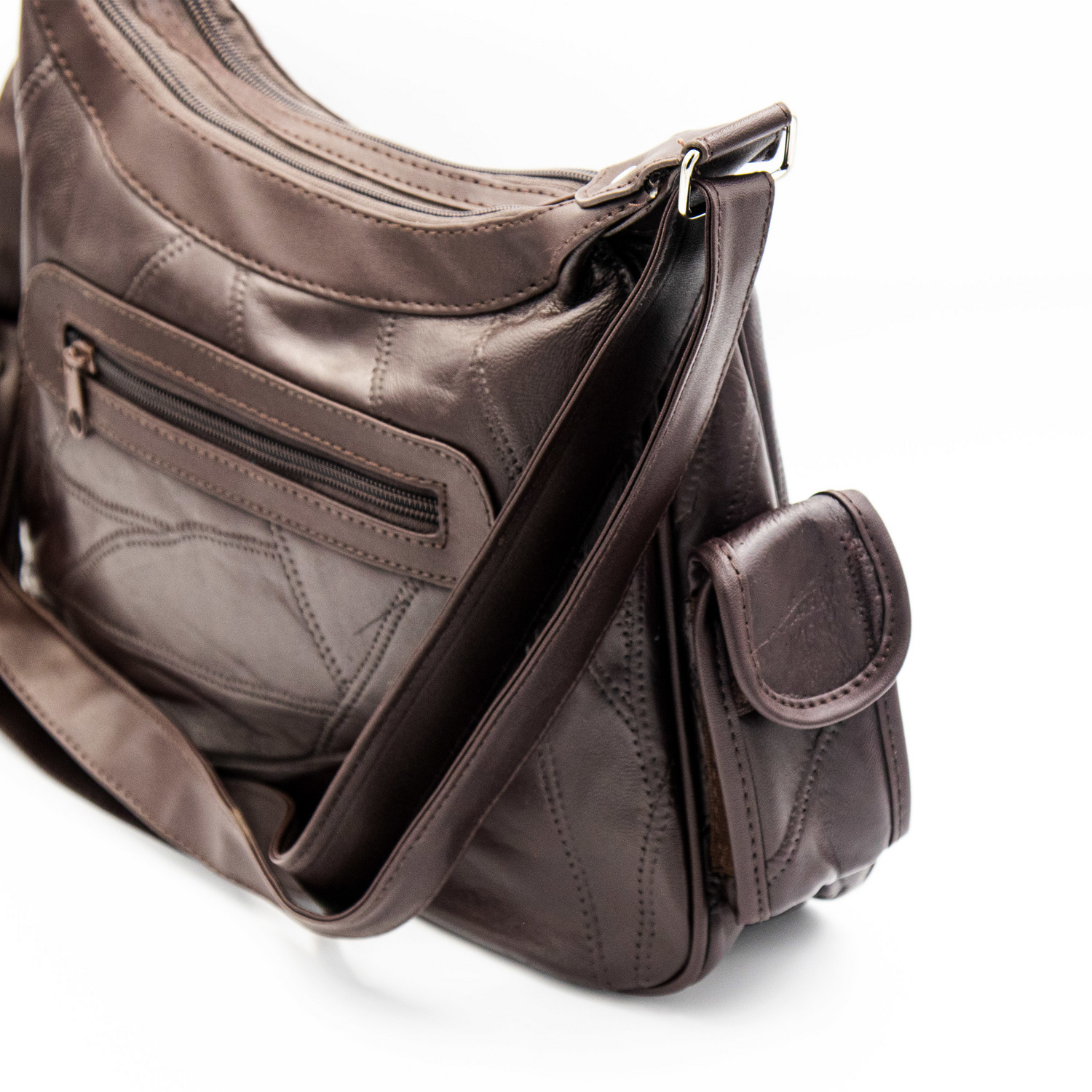 Ledertasche "Patchwork" braun | 3PAGEN