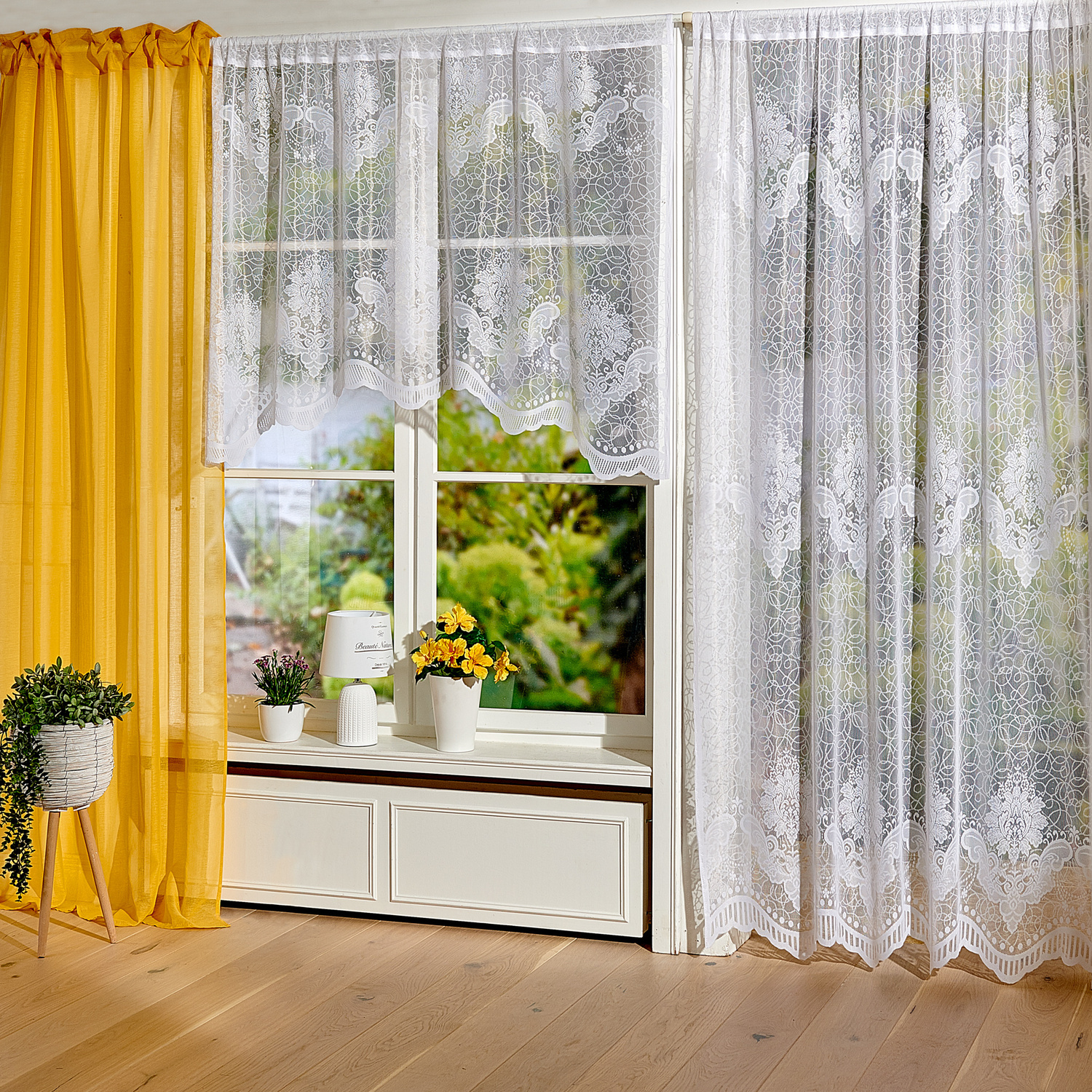 Gardinen-Set "Blumenfenster", 2-tlg., Artikelnummer: 4837600